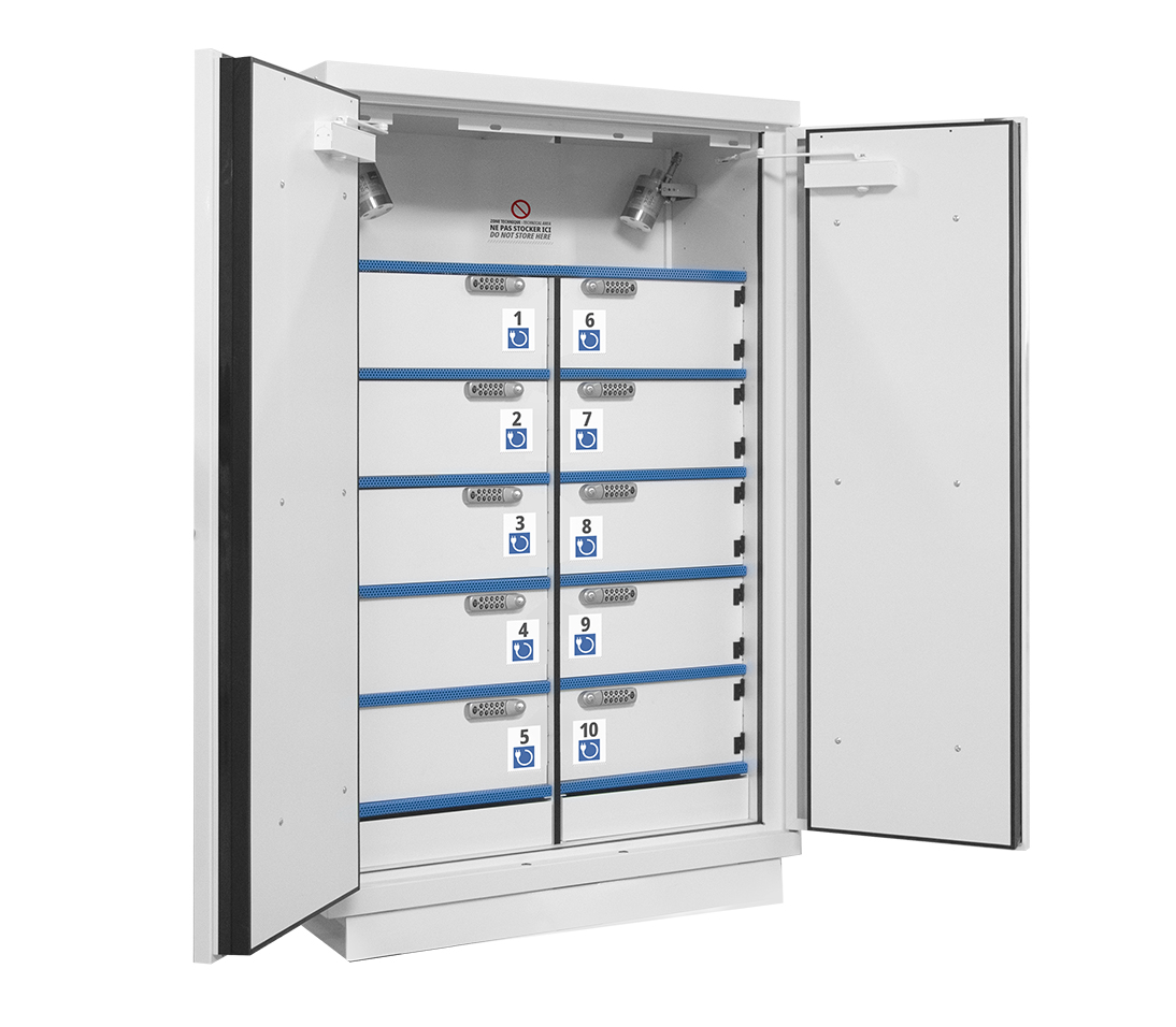 Compartment cabinets for lithium batteries - Trionyx